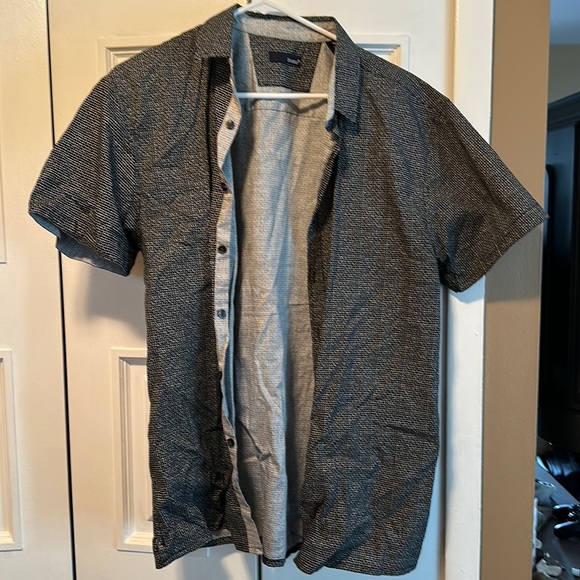 Bruno | Shirts | Bruno Black Patterned Short Sleeve Button Up | Poshmark